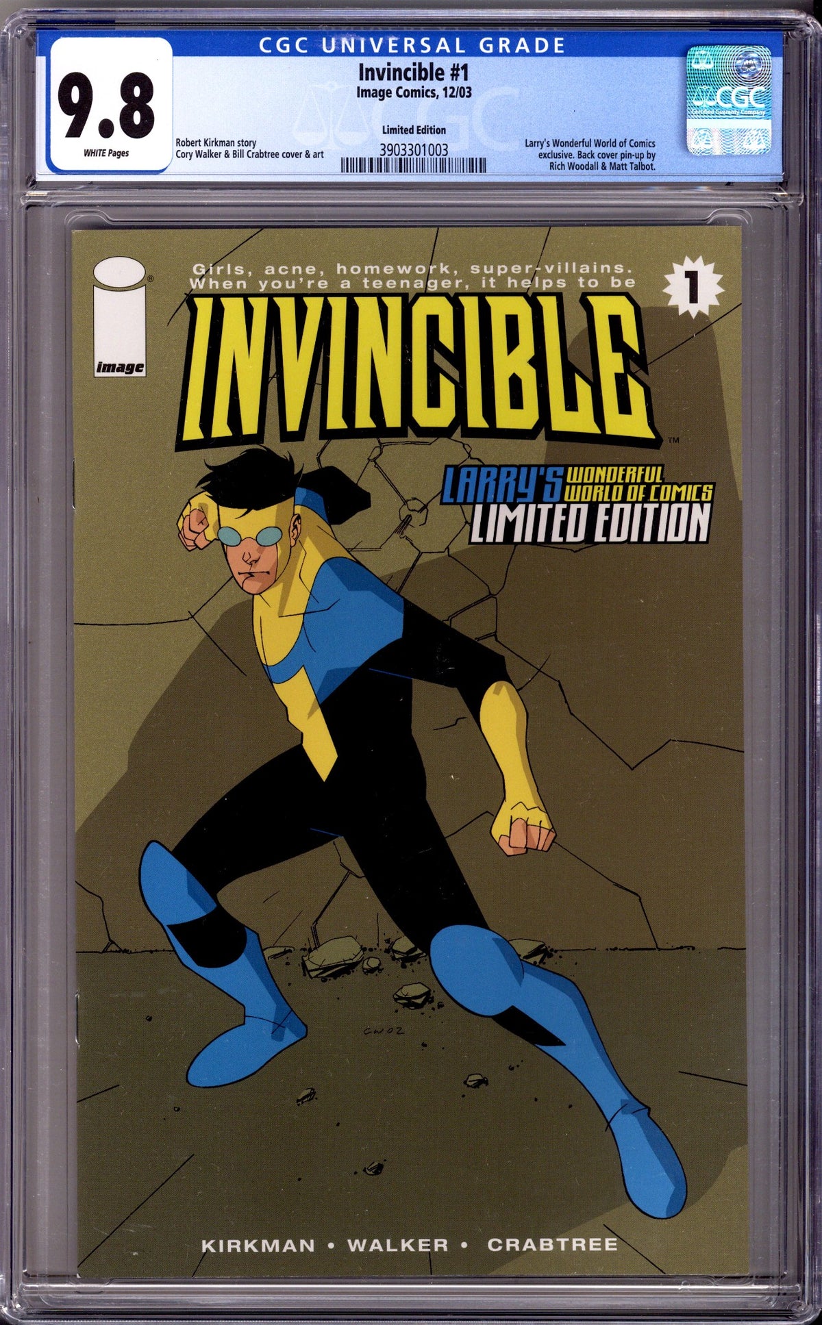 Invincible 1 CGC 9.8 (NM/M) Larry's Limited Edition | CaptCan Comics ...